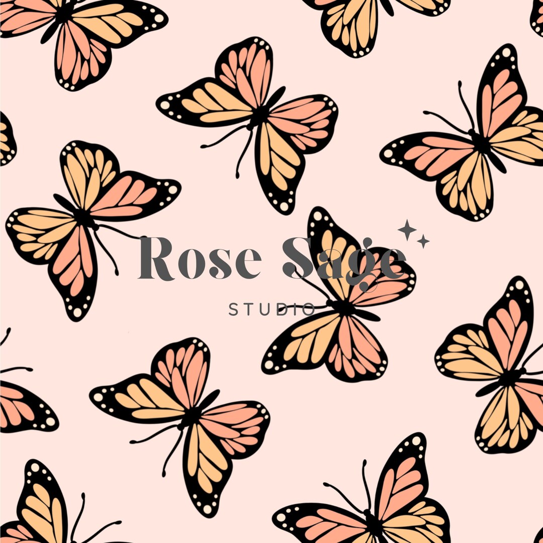 Butterfly Seamless Digital Pattern, Monarch Butterfly Seamless Pattern ...