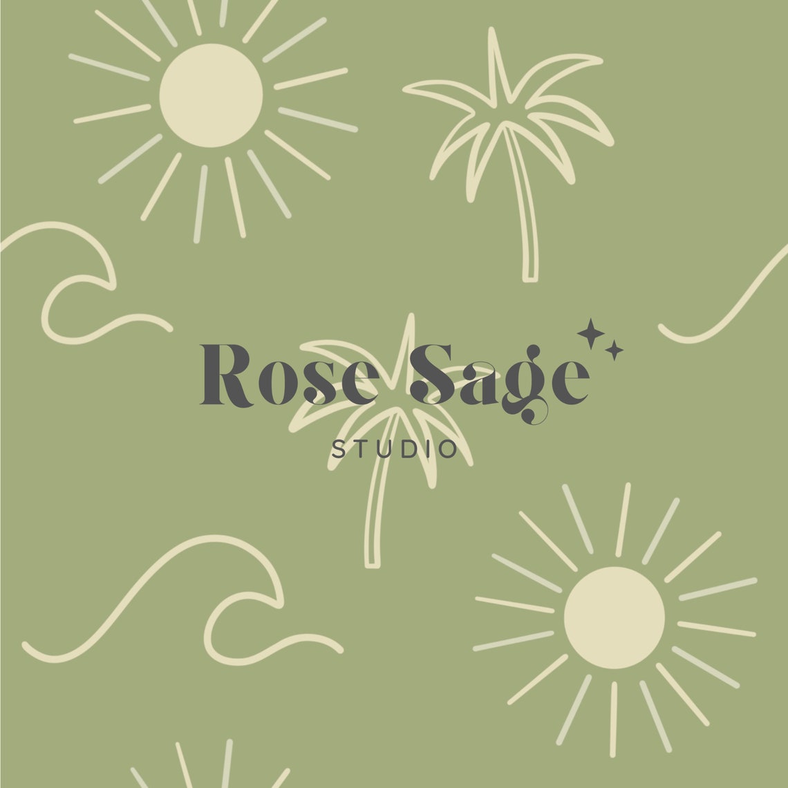 Boho Beach Seamless Digital Pattern, Boho Summer Palm Tree Seamless ...