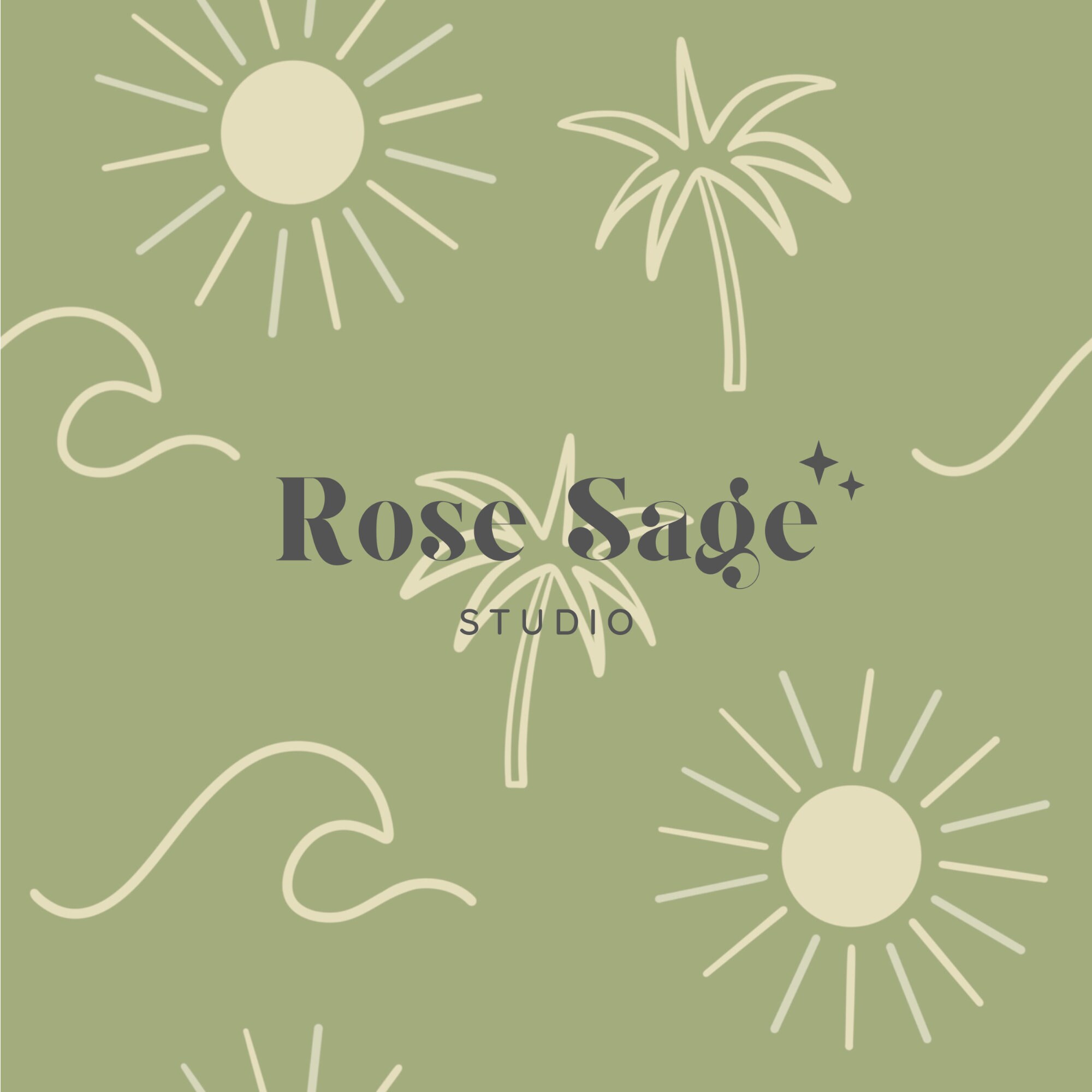 Boho Beach Seamless Digital Pattern, Boho Summer Palm Tree Seamless ...