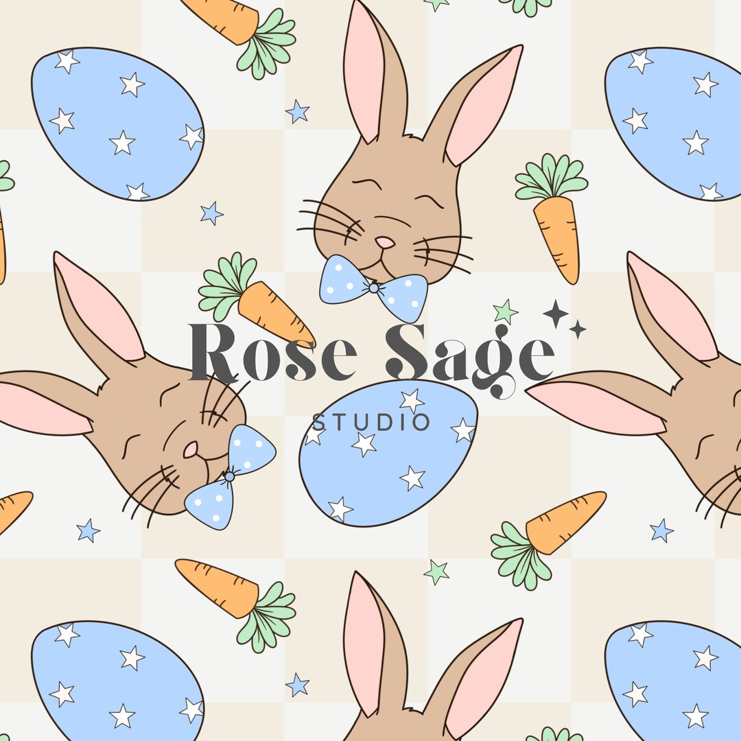 Easter Bunny Seamless Pattern, Boy Easter Bunnies Seamless File, Spring ...