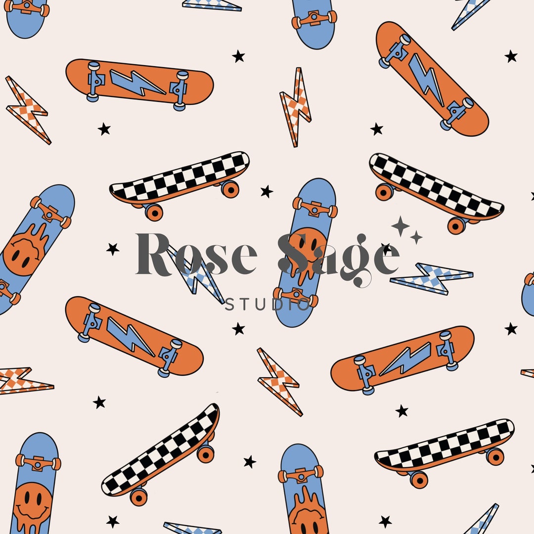 Checkered Skateboard Seamless Pattern File, Smile Face Checkerboard ...
