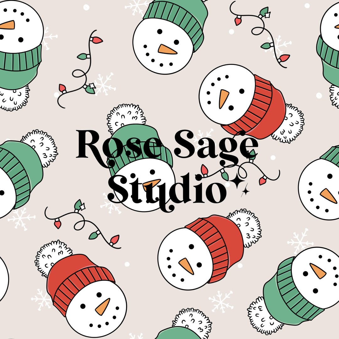 Winter Snowman Seamless File, Christmas Seamless Pattern, Gender ...