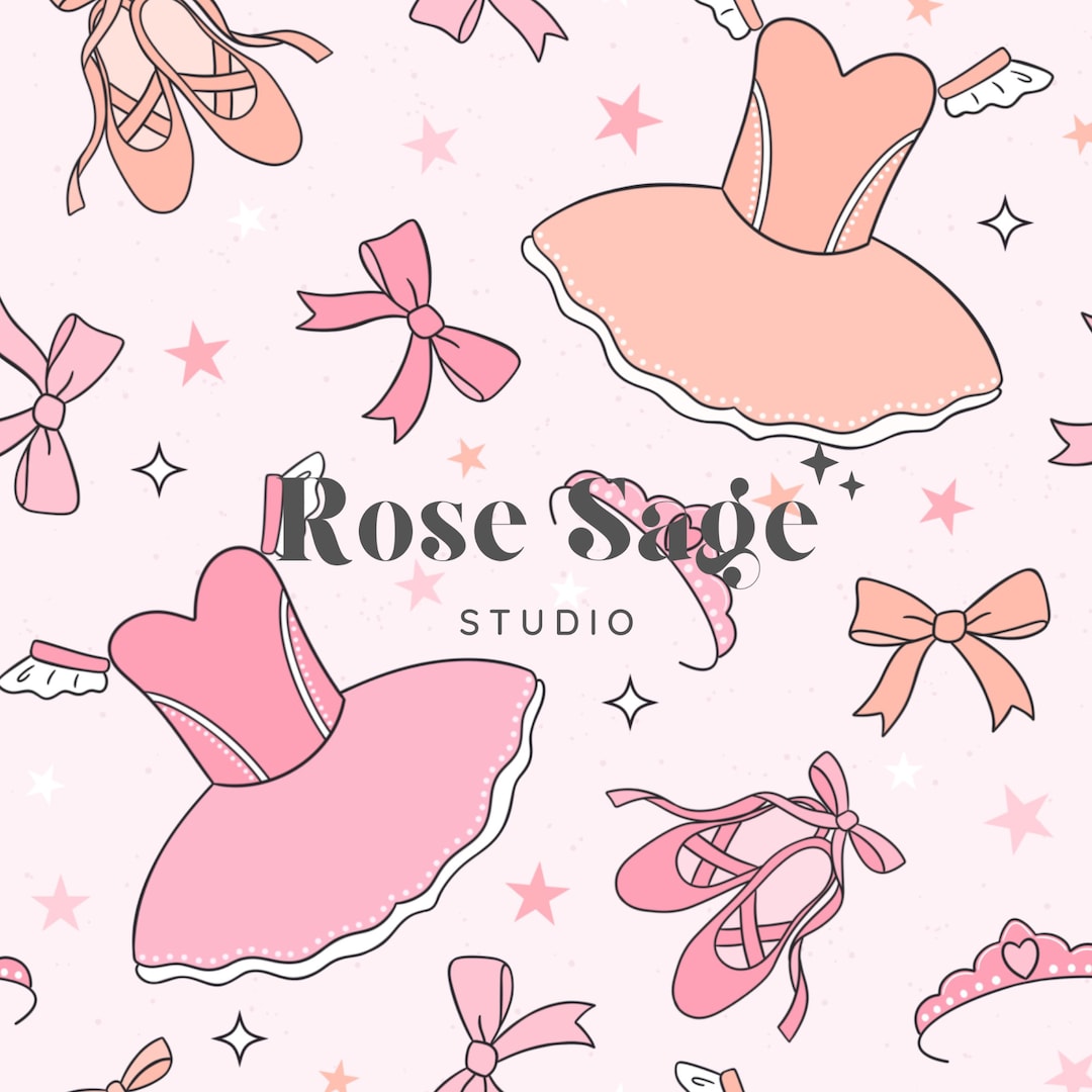Ballerina Seamless File, Ballet Tutu Seamless Pattern, Girl Bows ...