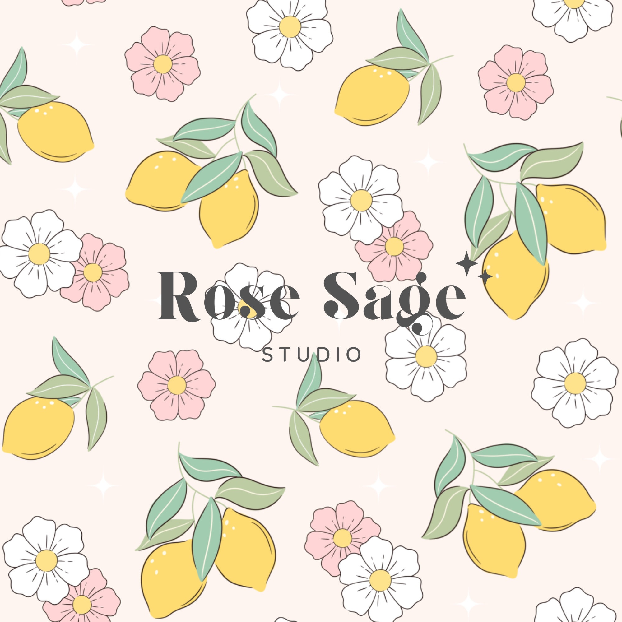 Lemon Floral Seamless Pattern, Citrus Lemons Summer Flower Seamless ...
