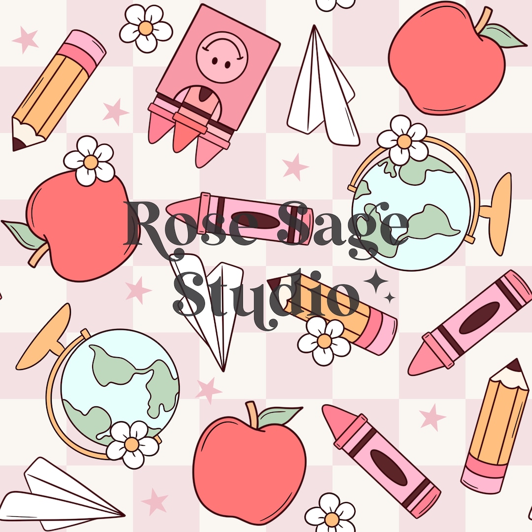 Back to School Seamless Pattern, School Checkered Seamless File, Girl ...