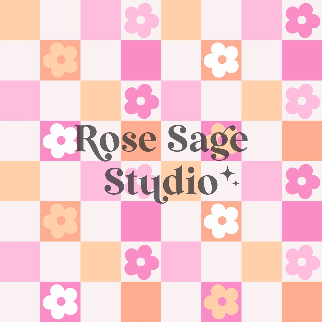 Summer Floral Checkered Seamless File, Daisy Checker Seamless File ...