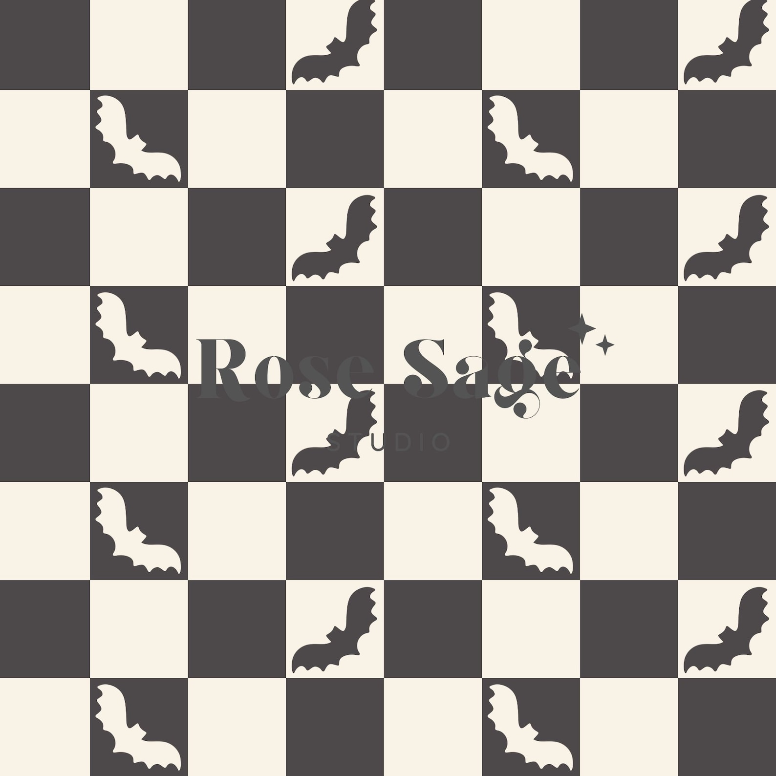 Halloween Black Cream Checkered Seamless Pattern, Checker Seamless ...