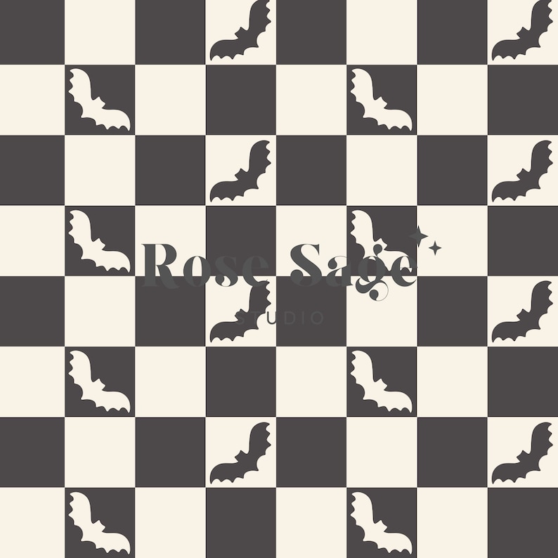 Halloween Black Cream Checkered Seamless Pattern, Checker Seamless ...