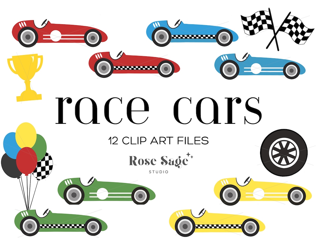 Race Car Transparent Clipart, Race Car Clipart Bundle, Red Blue Yellow ...