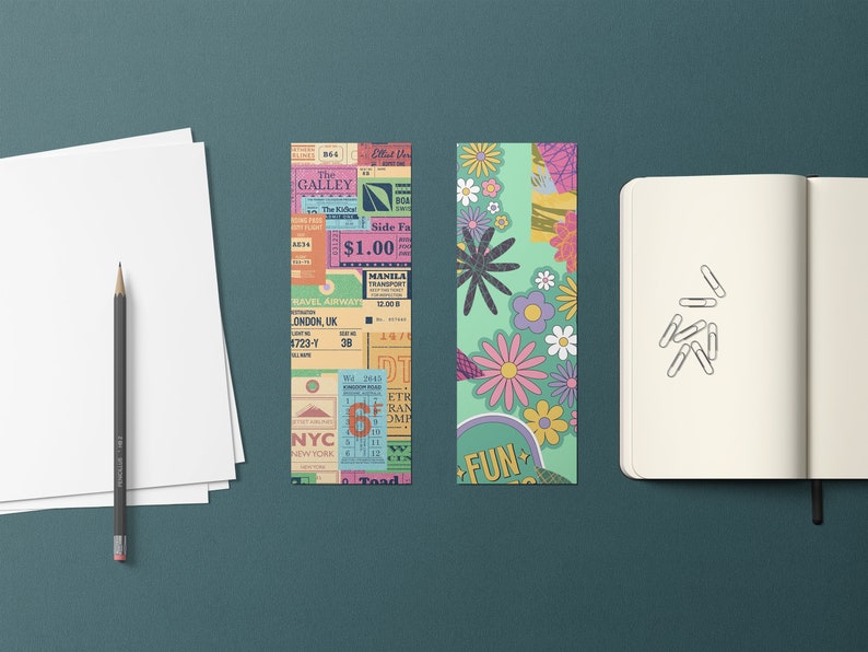 Digital Bookmark Designs, Printable Bookmarks, 40 Designs, Editable on ...