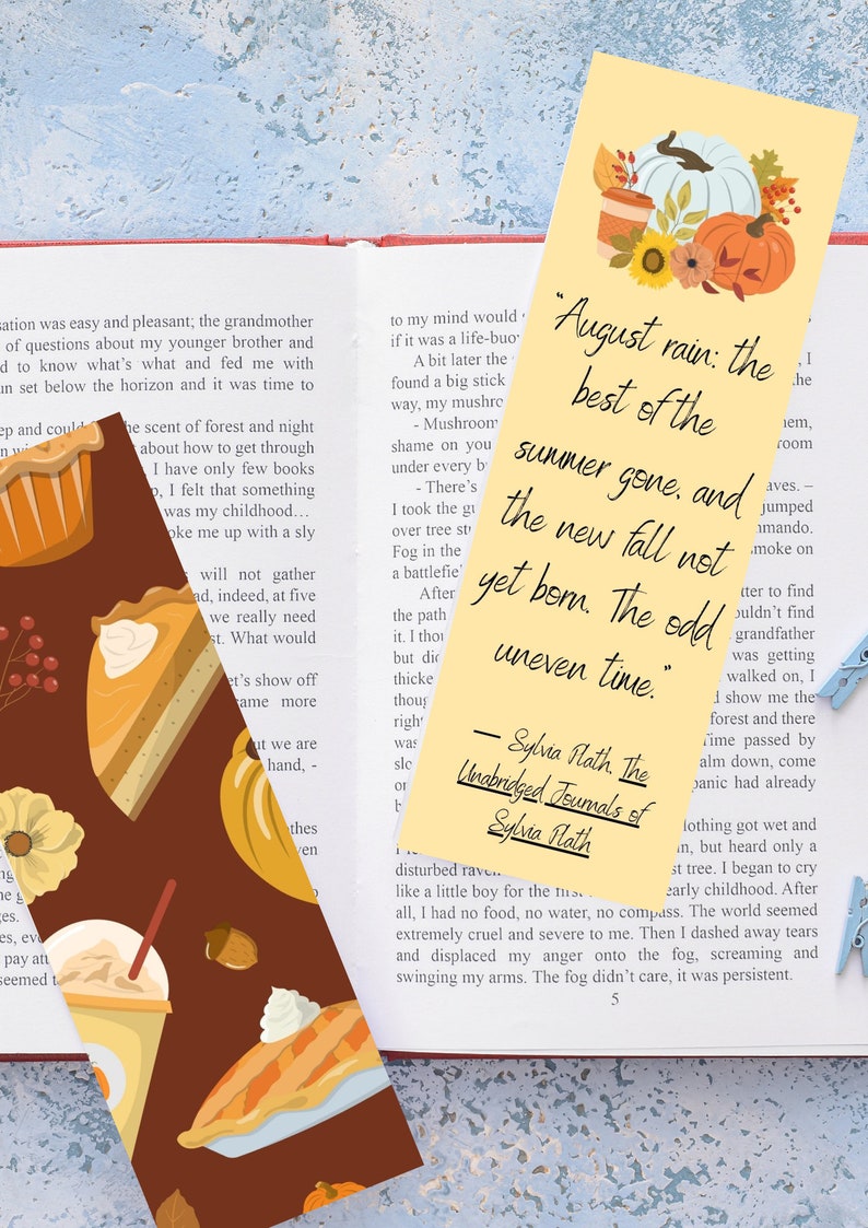 Autumn Bookmark Designs, Printable Canva Template, Fall, Pumpkin Spice ...