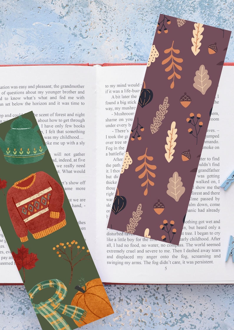 Autumn Bookmark Designs, Printable Canva Template, Fall, Pumpkin Spice ...