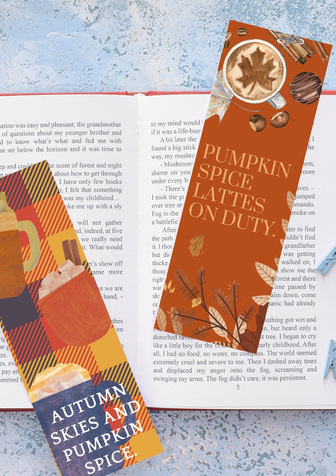 Autumn Bookmark Designs Printable Canva Template Fall - Etsy