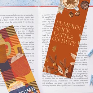 Autumn Bookmark Designs, Printable Canva Template, Fall, Pumpkin Spice ...