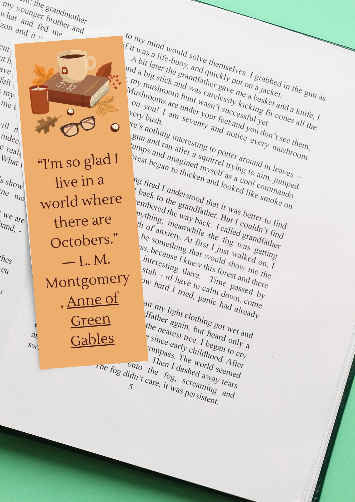 Autumn Bookmark Designs Printable Canva Template Fall - Etsy