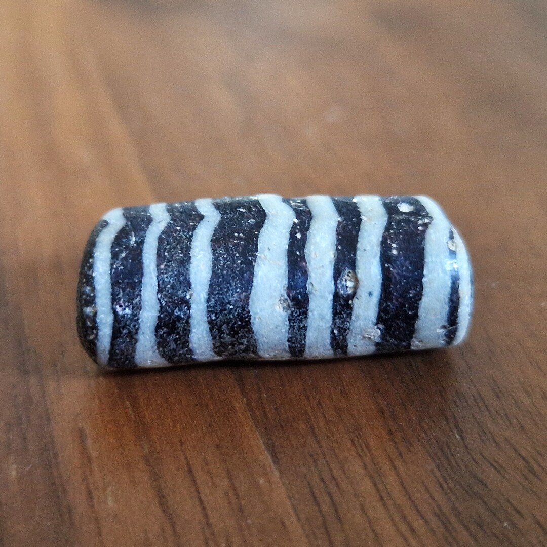 Ancient Glass Bead, Striped Bead, Antique Glass Bead 23mmx10 Mm Rare ...