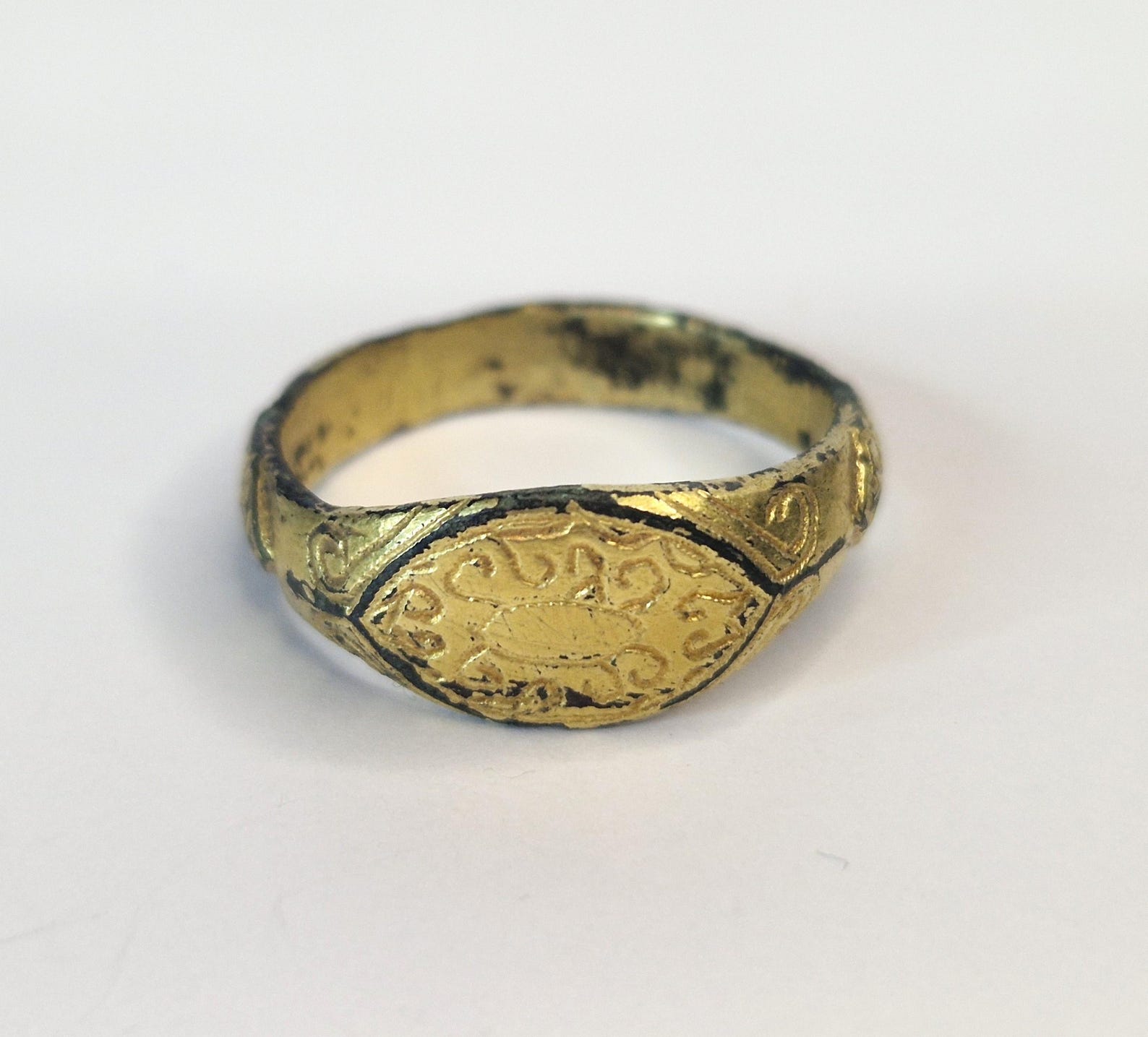 Antique Gilt Bronze Signet Ring: Ottoman Islamic Calligraphy Jewelry ...