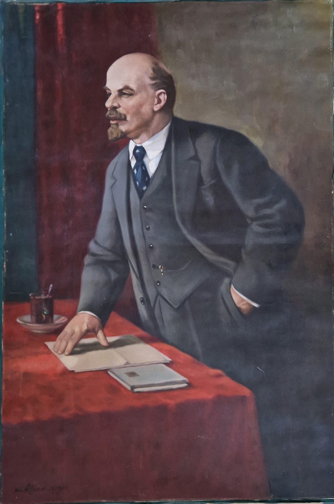 Soviet Propaganda Vintage Wall Art, VINTAGE Oil Painting Original ...