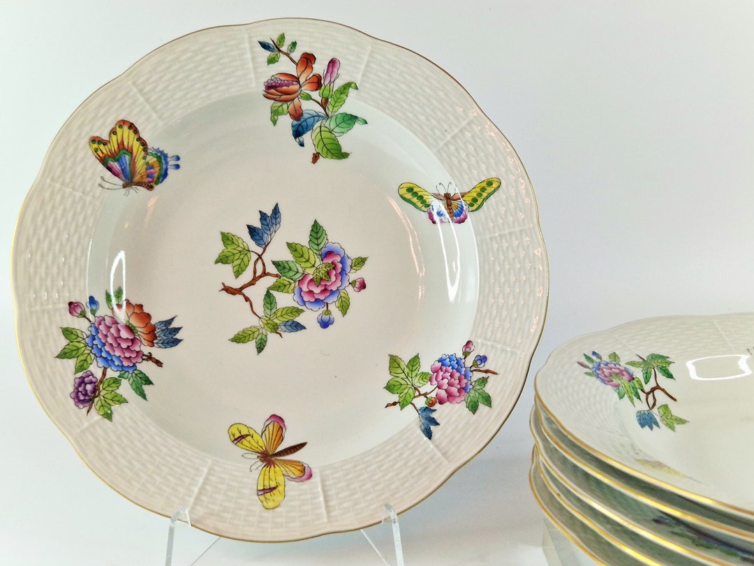 Herend Queen Victoria Soup Plate 6 Pcs, Hungarian Hand Painted ...