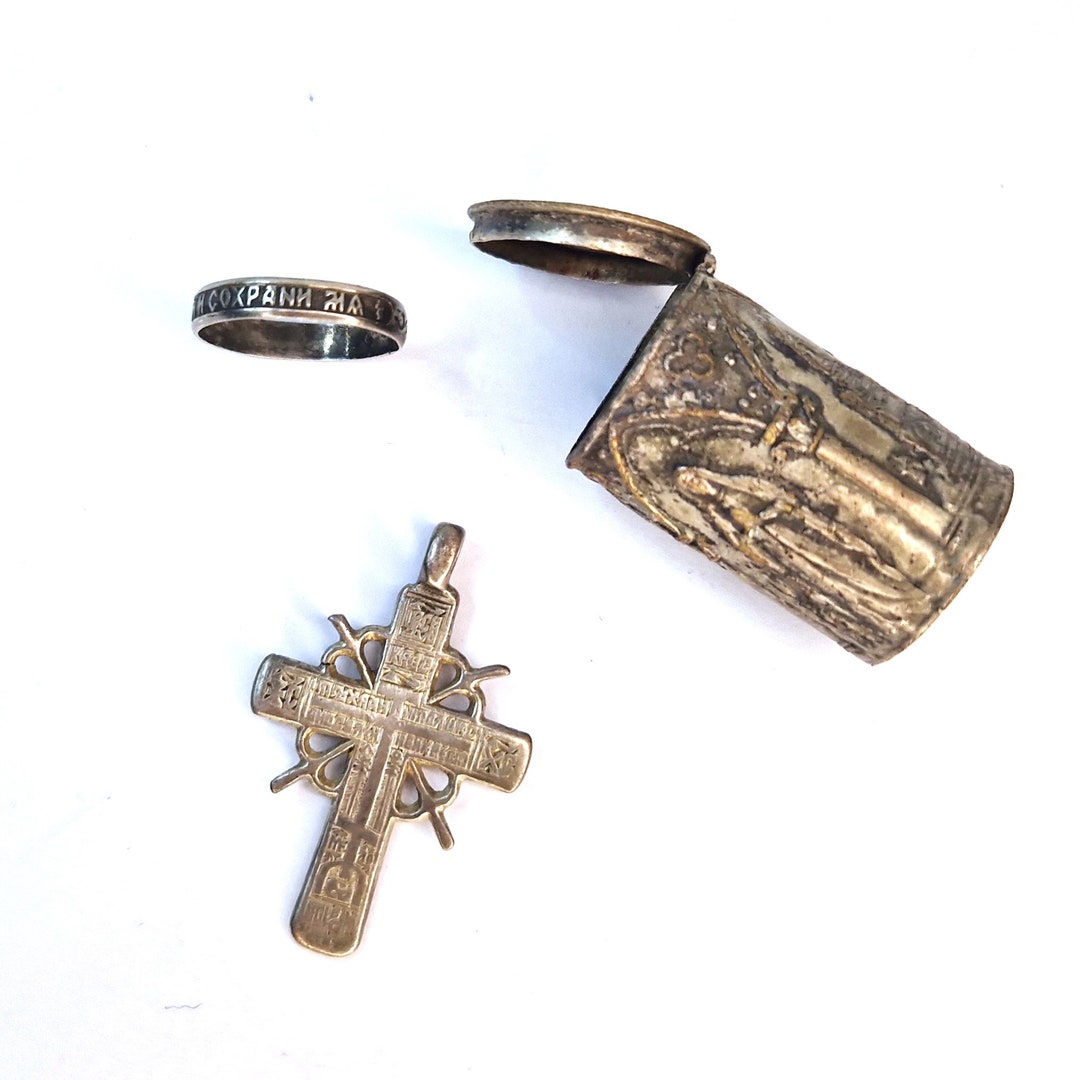 Orthodox Silver Items: Antique Silver Cross, Copper Silver Plated ...