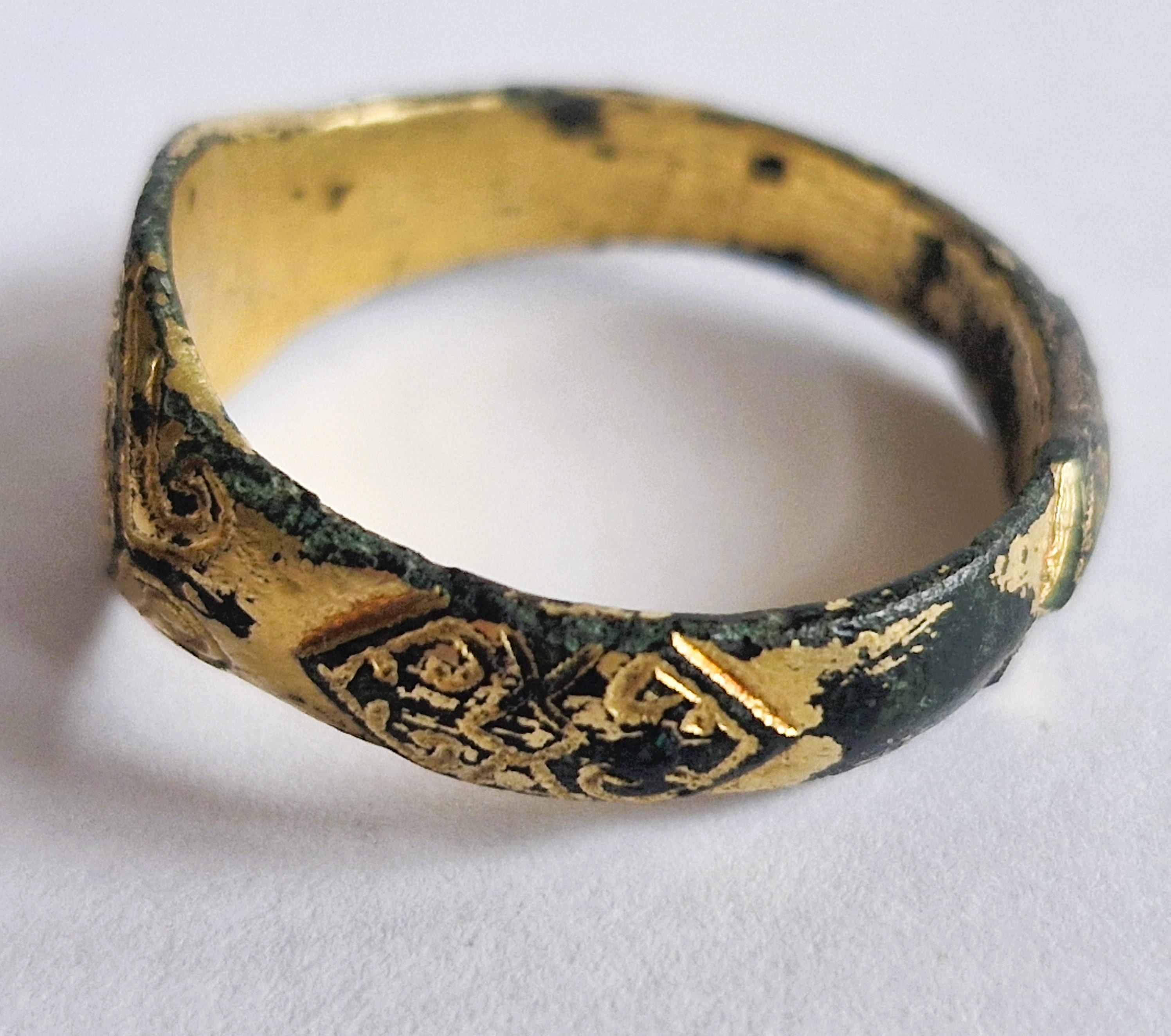 Antique Gilt Bronze Signet Ring: Ottoman Islamic Calligraphy Jewelry ...