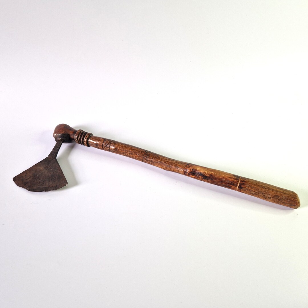 Vintage African Tribal Axe: Hand Carved Wooden Ceremonial Art - Etsy