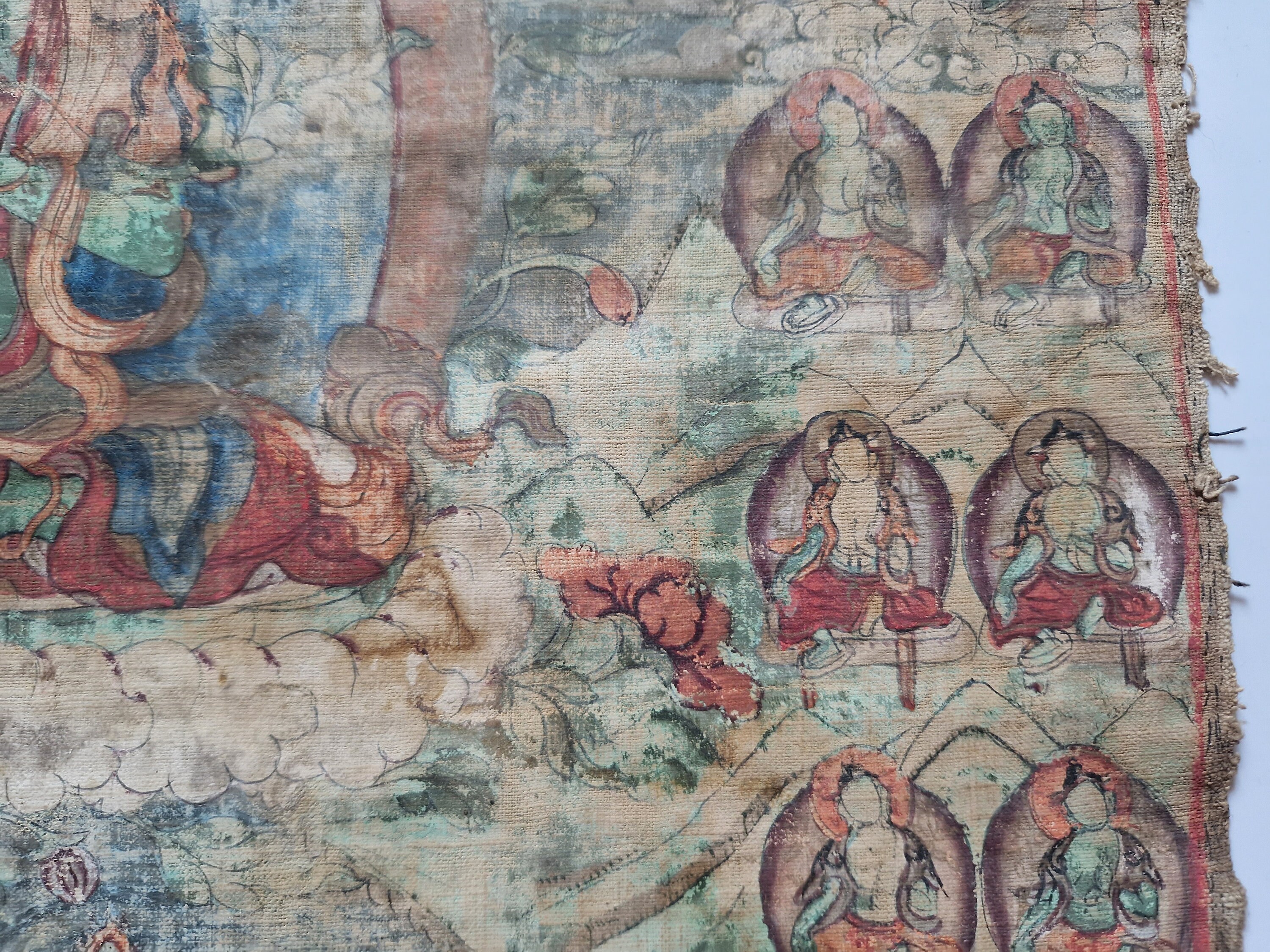 Original Old Tara Thangka, Handmade Painting on Canvas, Antique Painting, Sacred Meditation and ...