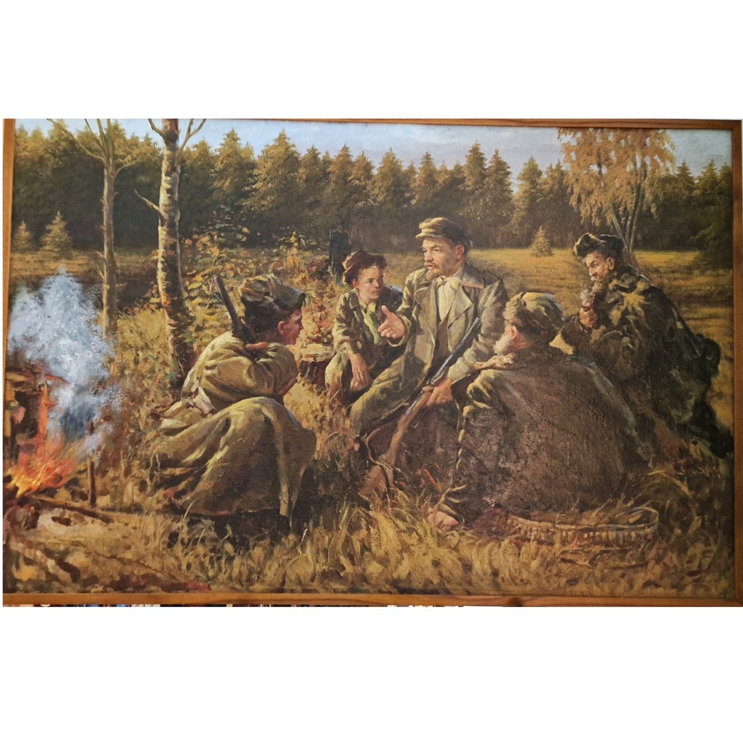 Original Vintage Oil Painting on Canvas, Socialist Realism by Ukrainian ...