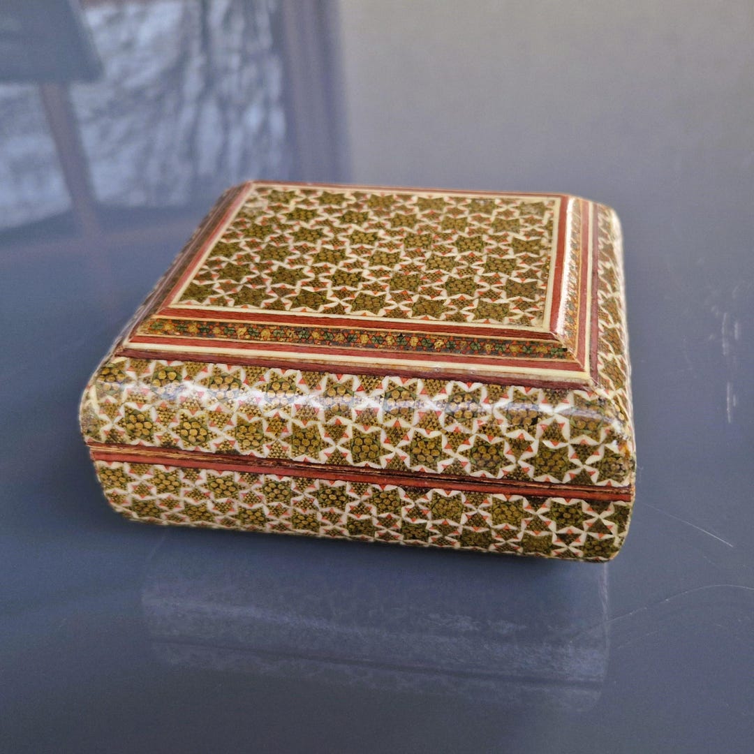 Persian Micro Mosaic Box, Antique Indo-persian Khatam Micro Mosaic Box ...