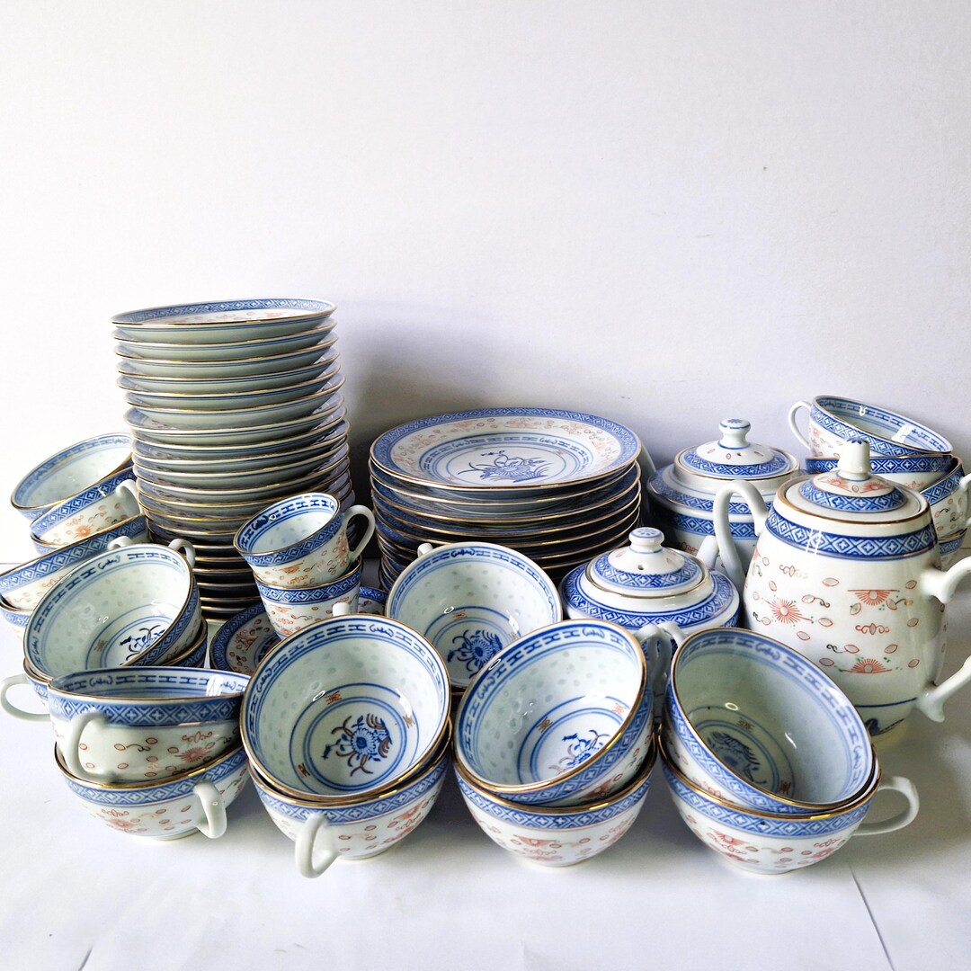 Chinese Rice Grain Tea Set, Rice Eyes Tienshan Chrysanthemum Flower ...