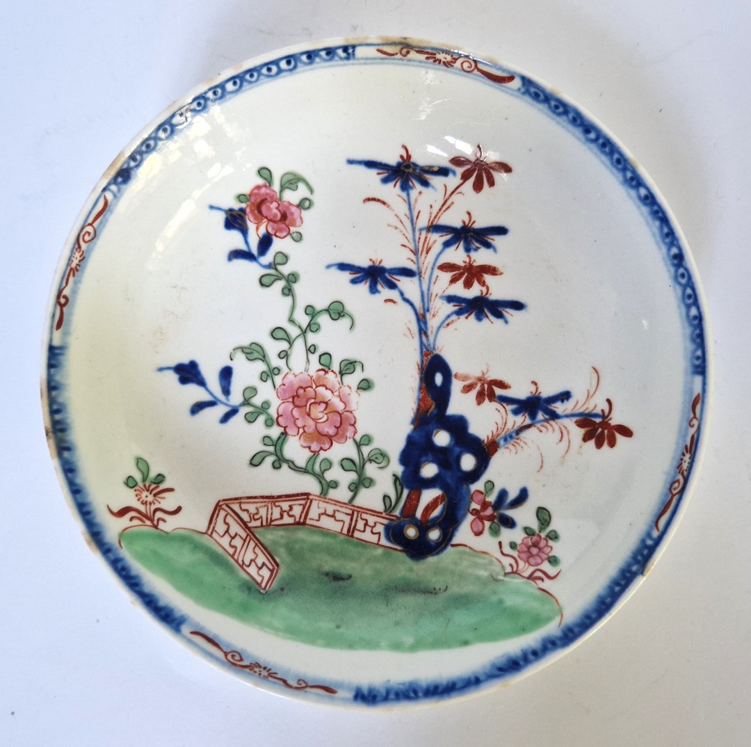 Antique Lowestoft Porcelain Plates: English Chinoiserie Redgrave Blue ...