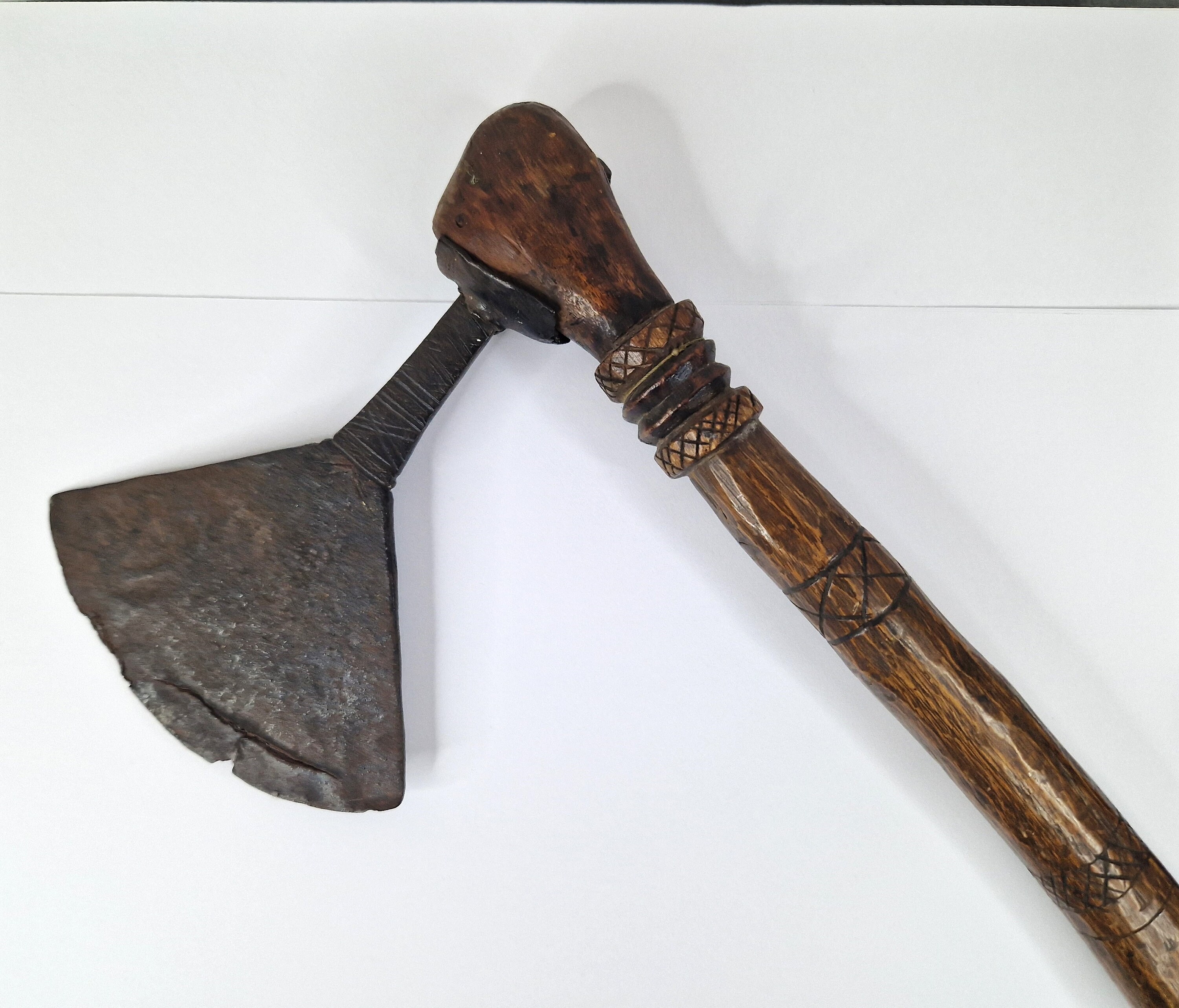 Vintage African Axe, Authentic Tribal Art, Handmade Ceremonial Wood Axe ...