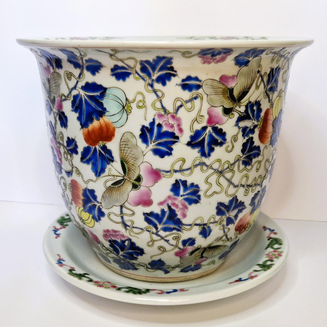Chinese Porcelain Planter, Large Ceramic Jardiniere Chinese Hand ...