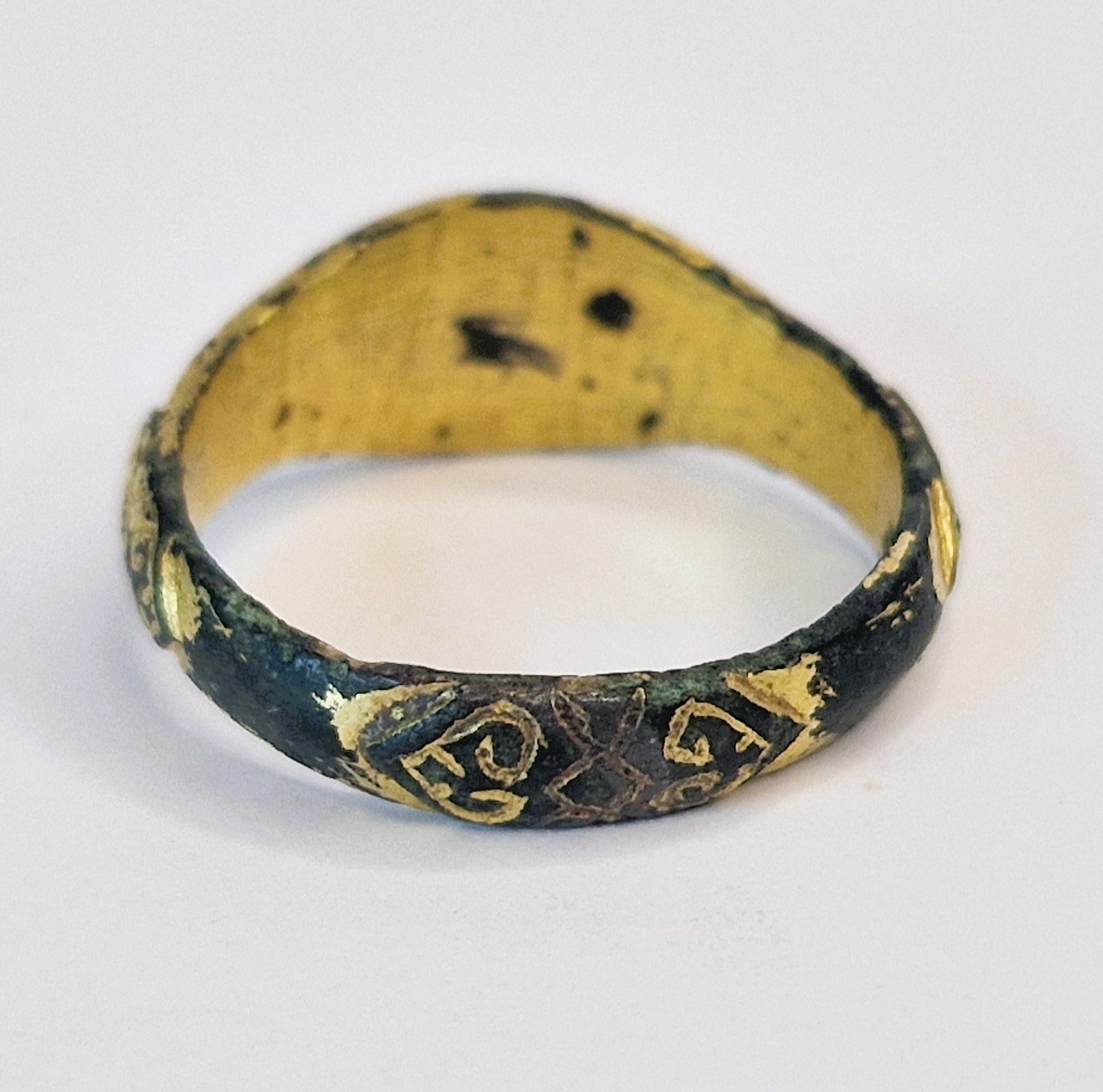 Antique Gilt Bronze Signet Ring: Ottoman Islamic Calligraphy Jewelry ...