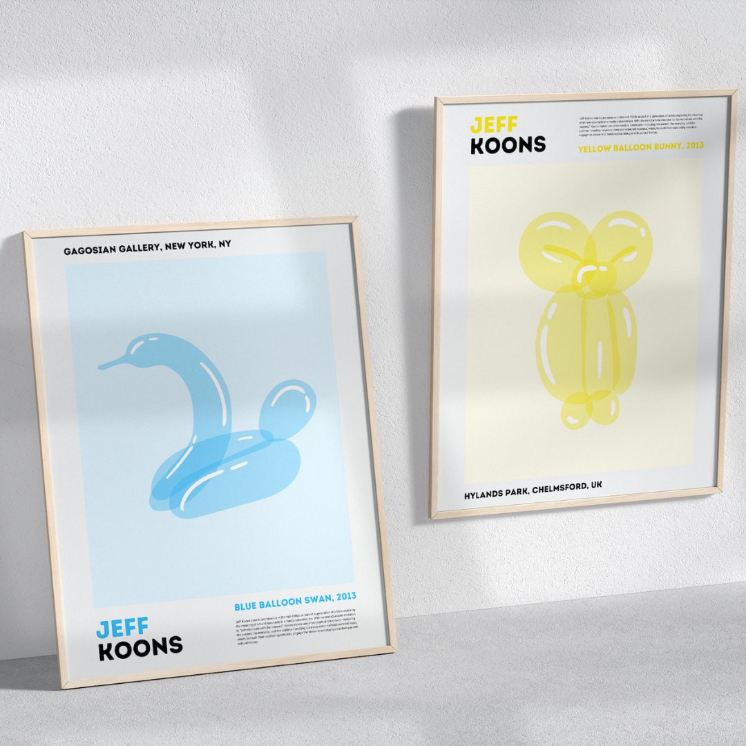 Jeff Koons Balloon Animal Set of 4 Prints, Jeff Koons Poster, Gallery ...