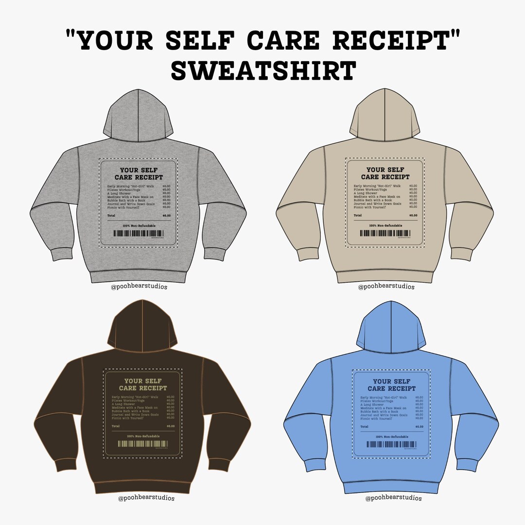 Your Self Care Receipt Unisex Heavy Blend Hooded Sweatshirt - Etsy