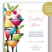 Editable Colourful Cocktail Hour Invitation for Cocktail Parties ...