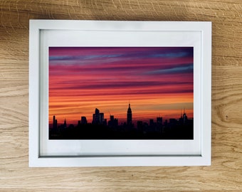 Empire State Building New York Skyline at Night Poster A5, A4, A3, A2 ...