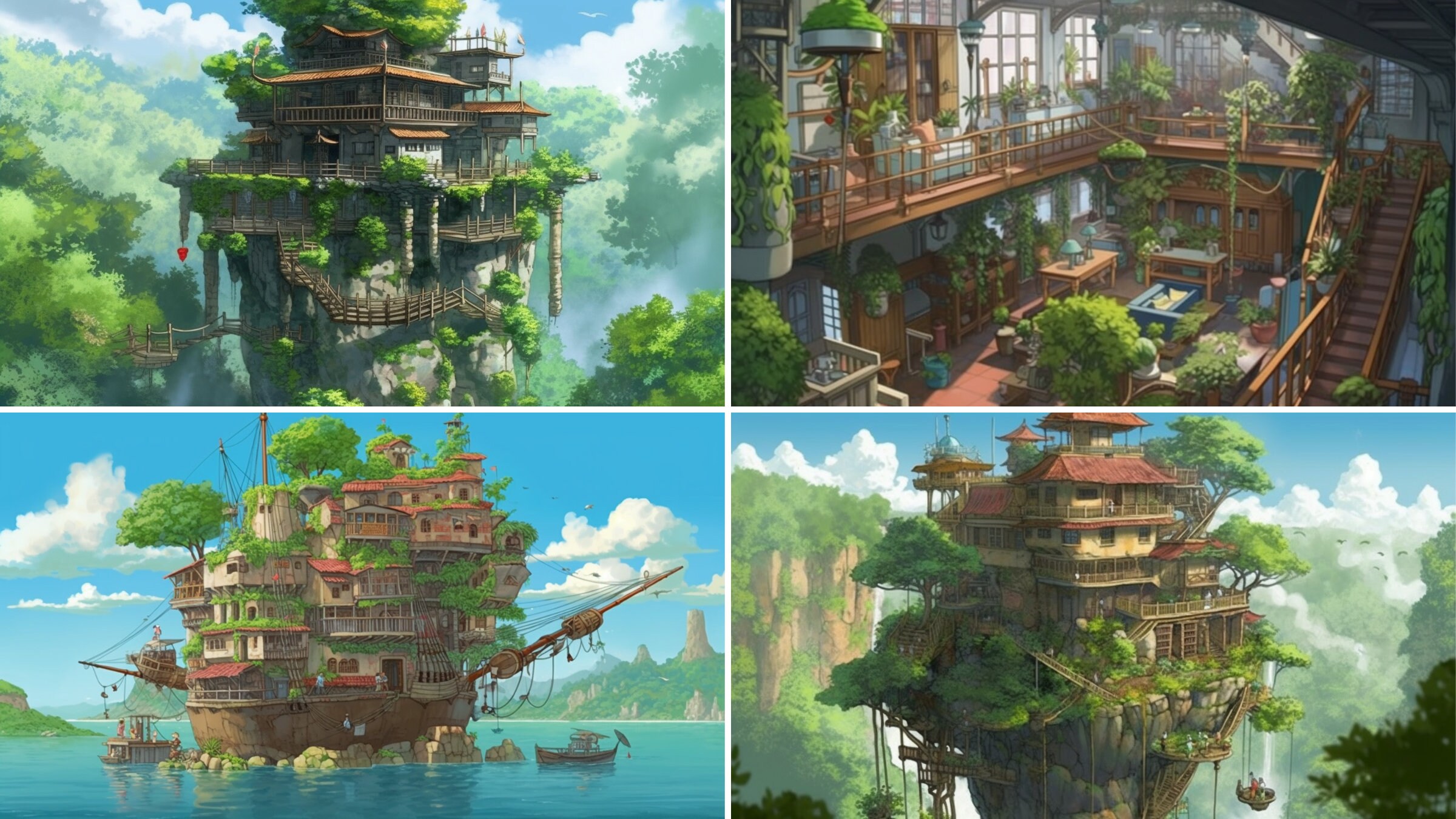20 Studio Ghibli Style Images, Commercial Use, 16:9 Aspect Ratio ...