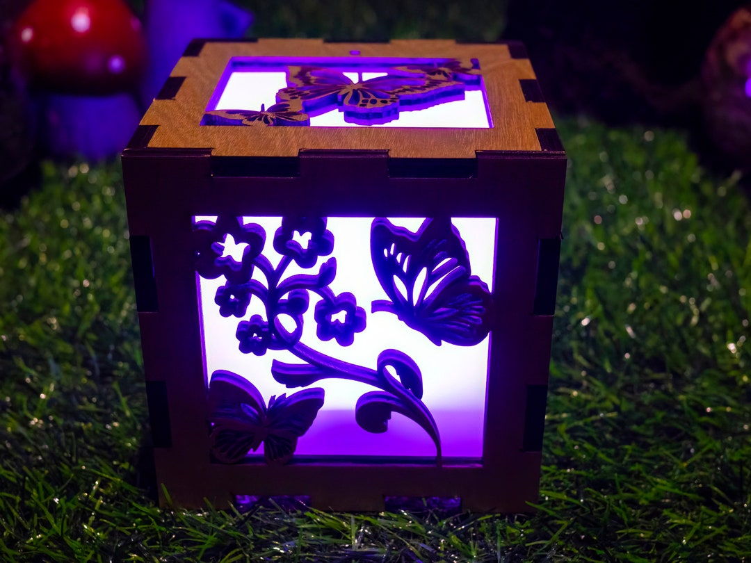 Butterfly Lantern L Color Changing Wooden Rechargeable Personalized ...