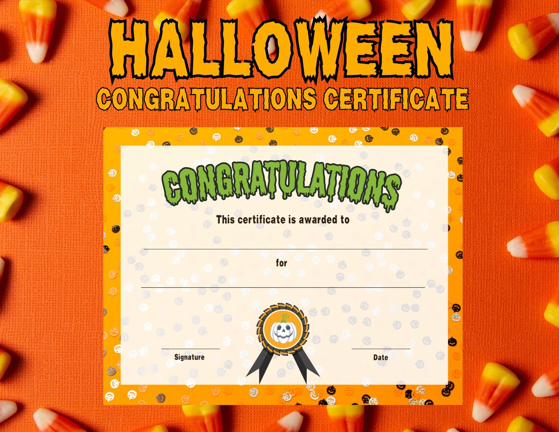 Printable Halloween Certificate Award, Winner of Games, Classroom ...
