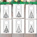 Christmas Printable Coloring Door Hanger Craft, Printable Holiday ...
