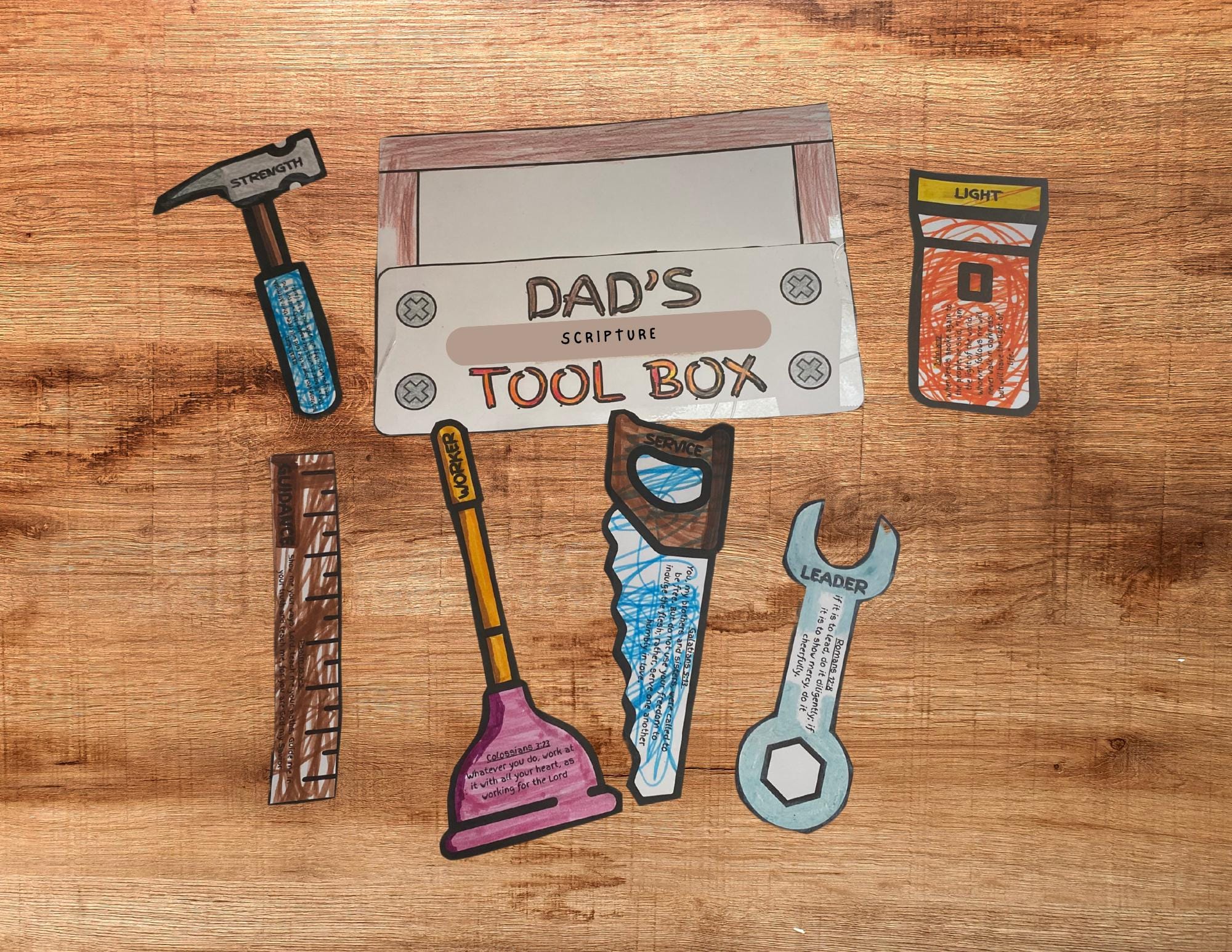 Toolbox for Dad Fathers Day Bible Craft, Childrens Church Kids ...