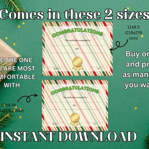 Christmas Certificate, Printable Holiday Certificate, Editable ...
