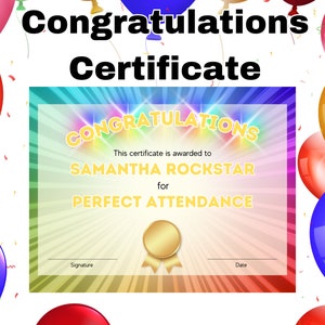 Editable Award Certificate Printable, Rainbow Certificate for Kids ...