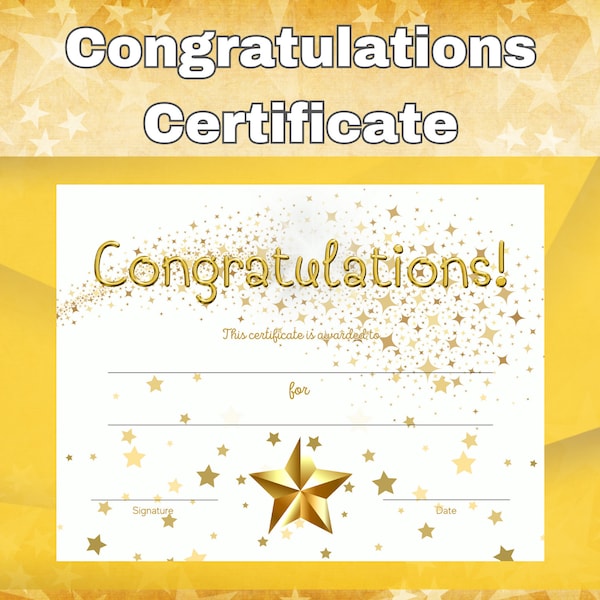 Star Student Certificate Print - Etsy
