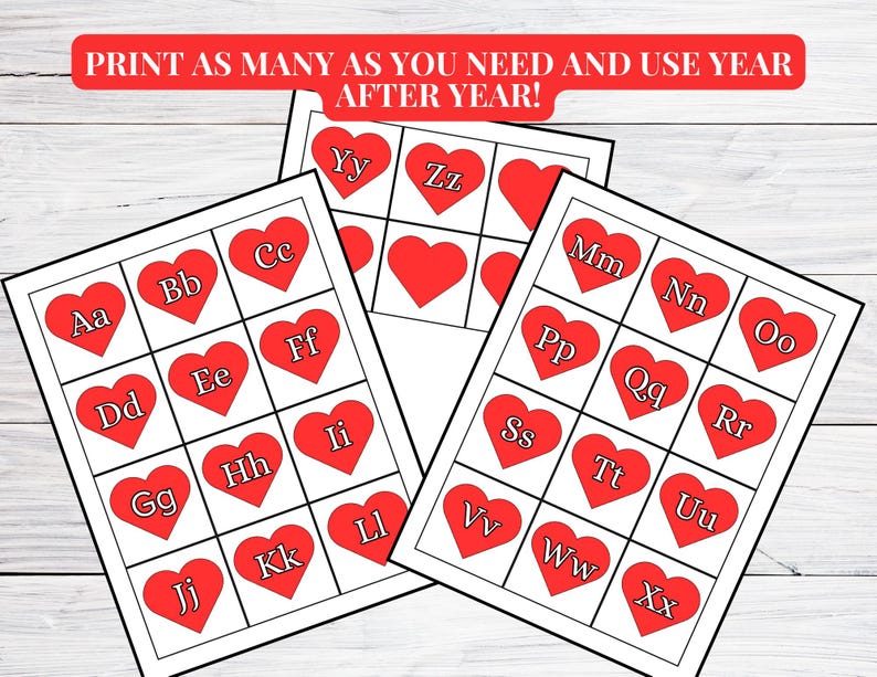 Alphabet Flashcards, Abcs Valentines Day Learning Numbers, DIY ...