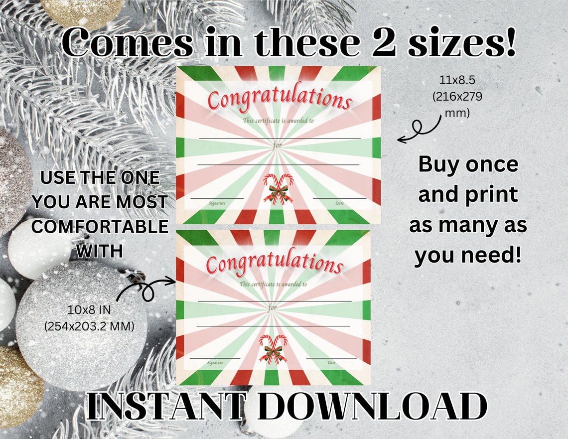 Printable Christmas Certificate, Holiday Certificate, Editable ... Printable Christmas Certificate, Holiday Certificate, Editable ...