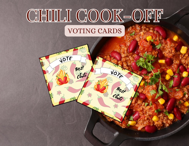 Editable Chili Cook-off Voting Cards, Winner of Games, Best Chili ...