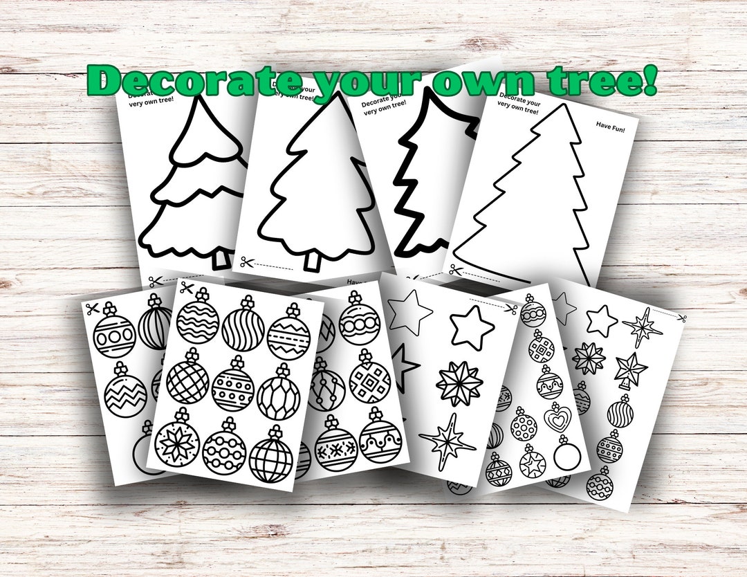 Build a Christmas Tree, Christmas Paper Trees Coloring Activity ...